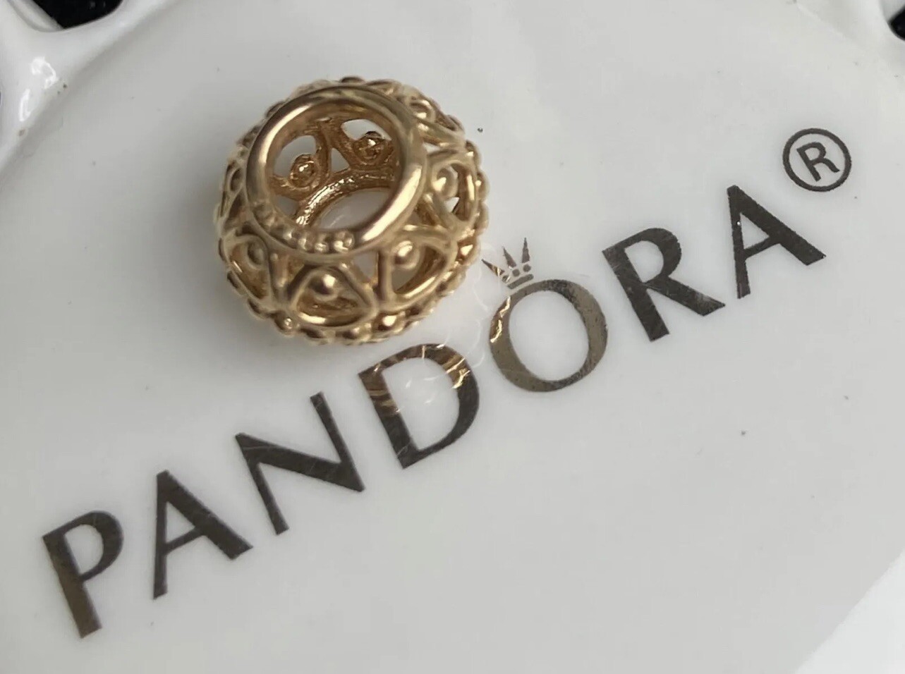 Authentic Pandora 14k Gold Gilded Cage Charm # 750458… - Gem