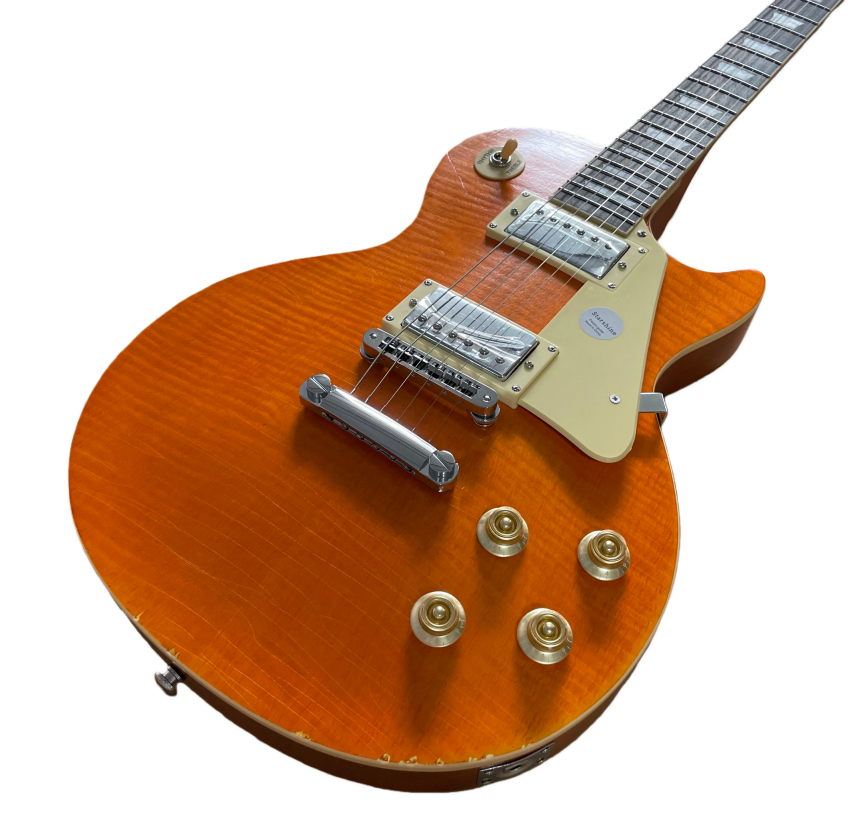 Gift Retro Yellow LP Electric Guitar Nitro Heavy Aged Mahogany Body ...