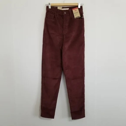 NWT Levi's Maroon Corduroy High Waisted Mom Jeans Pants Size 24 | eBay