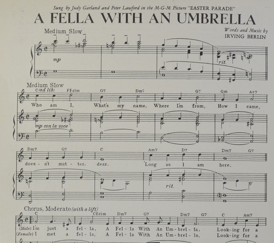 A FELLA WITH AN UMBRELLA Irving Berlin EASTER PARADE Fred Astaire JUDY ...