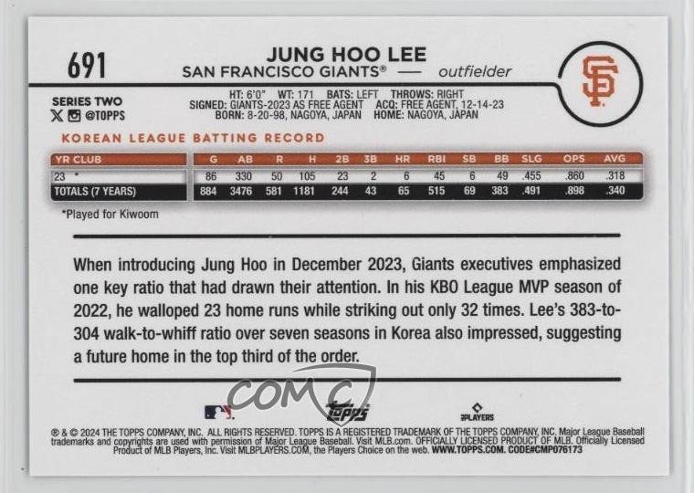 2024 Topps Complete Set All-Star Game Foilboard Jung-Hoo Lee Jung Hoo ...