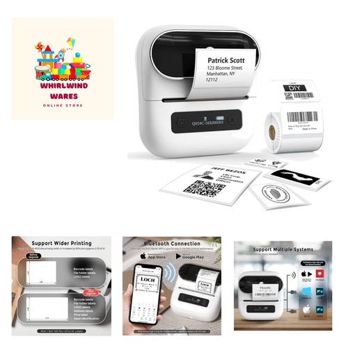 M220 Label Maker, Upgrade 3 Inch Barcode Printer, Portable Sticker ...