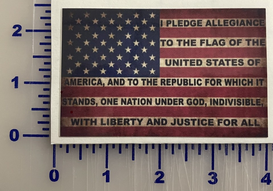 4” American Flag Pledge of Allegiance Sticker Grunge Vinyl Decal Car ...