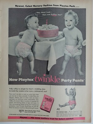 1955 Playtex twinkle children's party baby pants diaper vintage ad | eBay