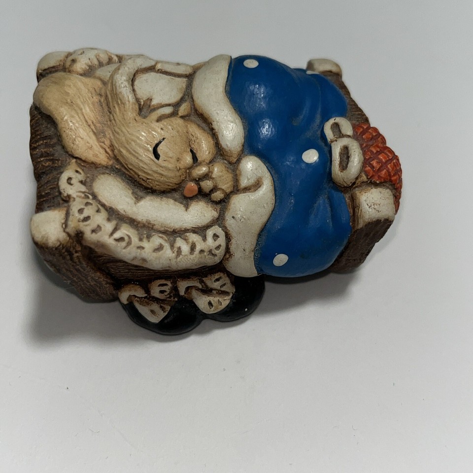 Moorcraft Woodlander Stoneware Figure Bunny Rabbits Cradle Bed Hand ...