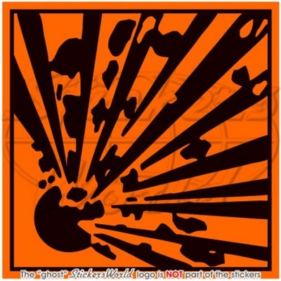 EXPLOSIVE EXPLOSIV Explosion Danger Symbol Safety Warning Sign 100mm ...