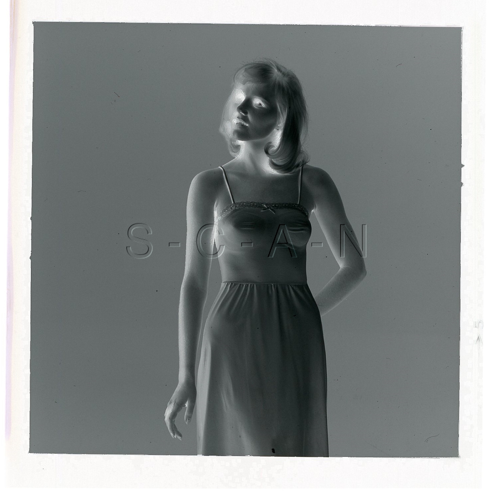 Original 1970s-80s Semi Nude B/W Negative- Lingerie Model- Slip- Bra ...