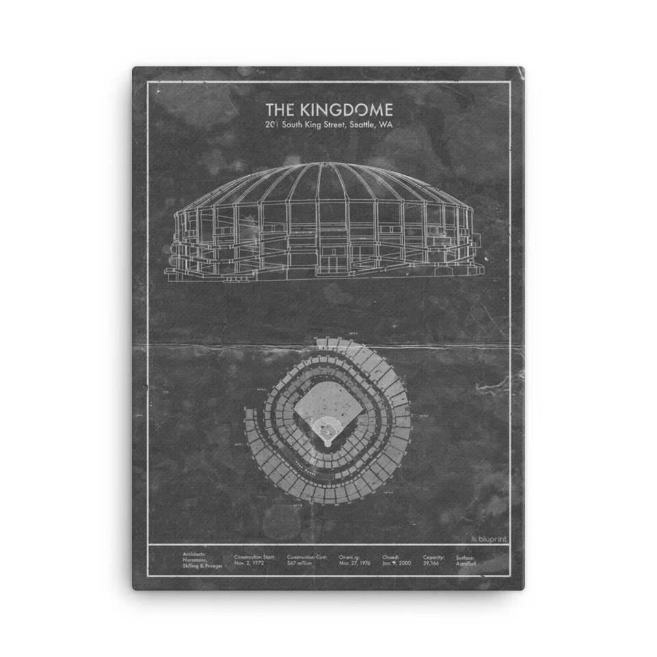 Seattle Kingdome stadium blueprint art. - Vintage Baseball Print | eBay