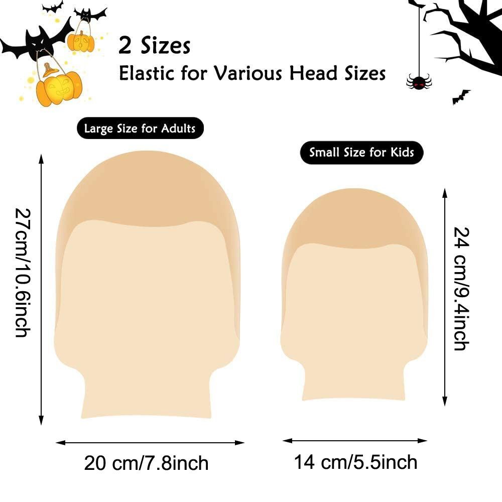 Cosplay Accessory Halloween Fake Bald Latex Bald Head Wig Cap Bald Caps ...