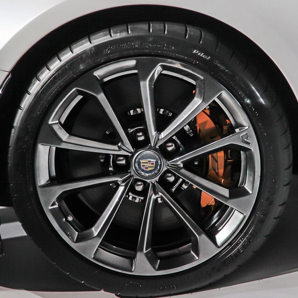 4x Center Wheel Cap Decals Silicone Cadillac Emblem Rims Logo Stickers ...