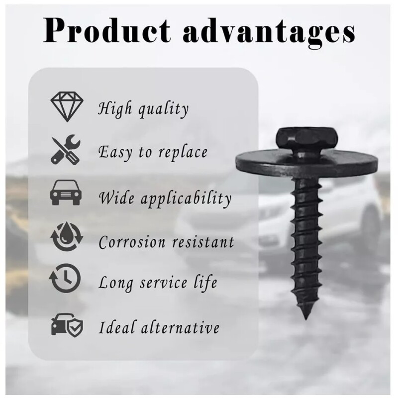 50pcs Car Body Fender Metal Screws Bumper Retainer Clips Bolts 7.8mm ...