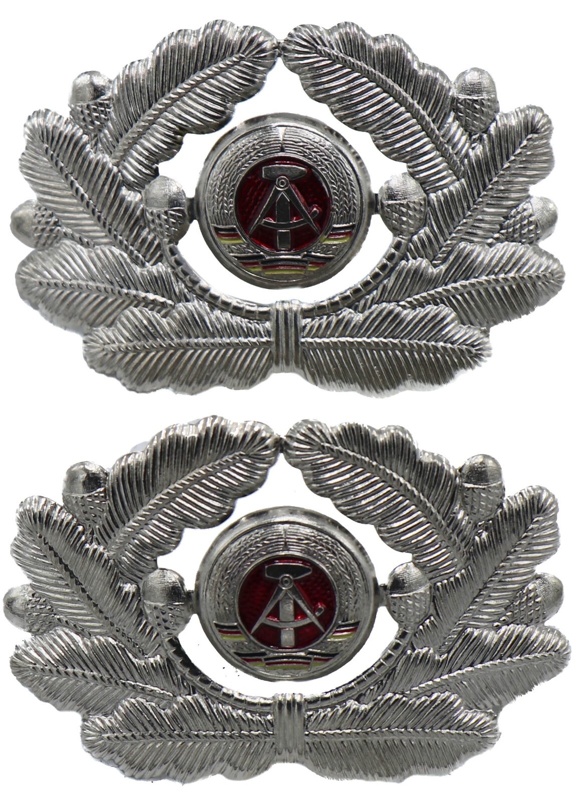 2- East German Army NVA Visor Hat Insignia Cockade Cap Badge Wreath DDR ...