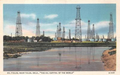 OIL FIELDS NEAR TULSA OKLAHOMA POSTCARD (c. 1940s) | eBay