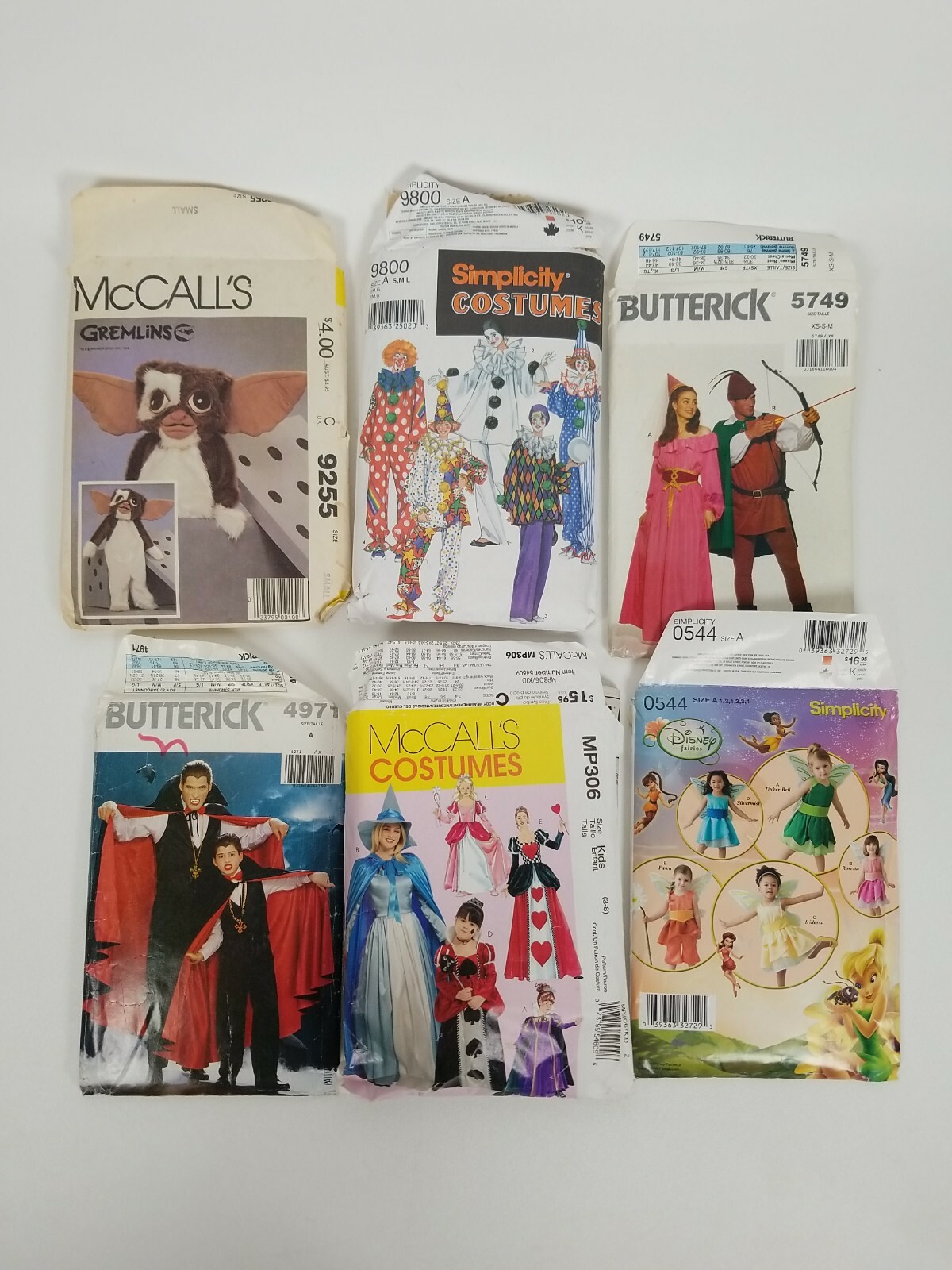 MIXED LOT of FIVE (6) KIDS/ADULT Costume Patterns HUGE VARIETY ...