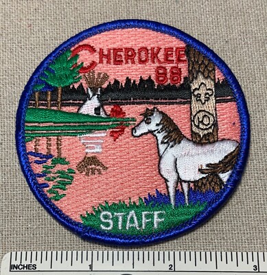 1988 CAMP CHEROKEE Boy Scout STAFF PATCH Circle Ten Council Mikanakawa ...