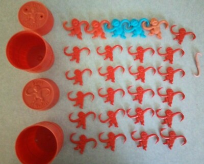 2 sets 1989 Milton Bradley Barrel of Monkeys RED #4056- COMPLETE- Free ...