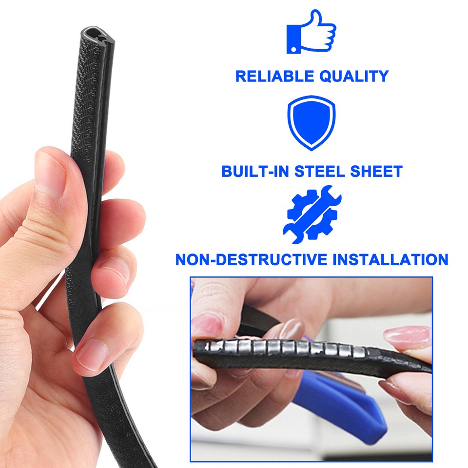 U-shape Door Edge Protection Molded Trim Rubber Strip Seal Protector ...
