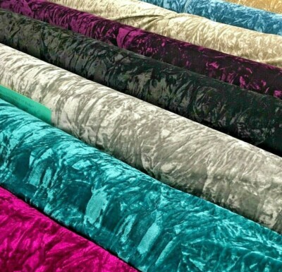 £5.75 Creased Ice Velvet One way stretch Dress Fabric 58" M607 Mtex ...