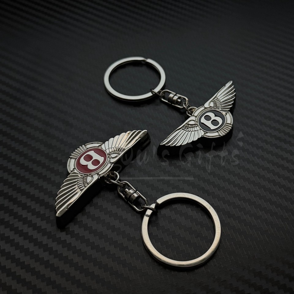 Bentley Flying B Metal Keychain Black/Red Car Key Ring | eBay