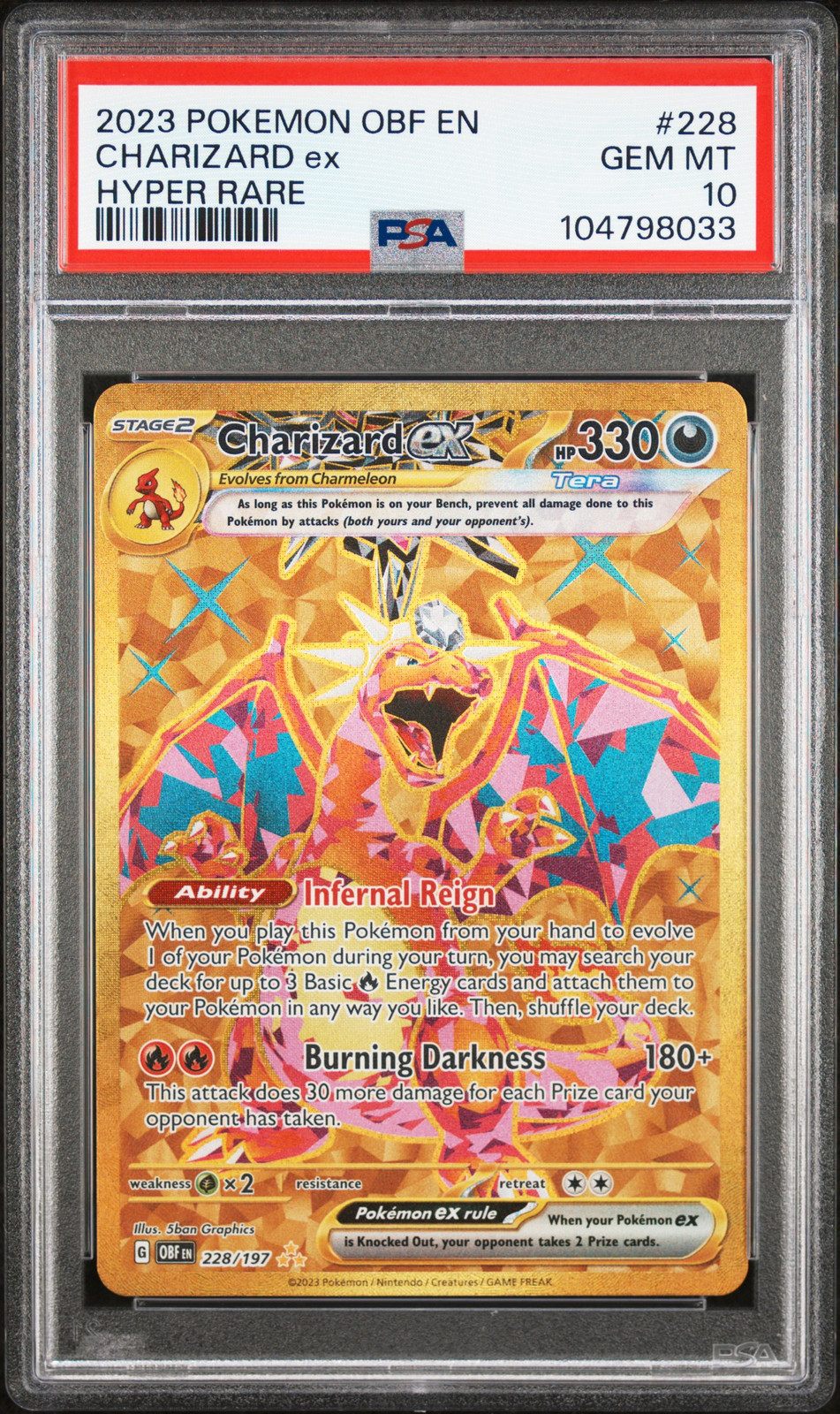 Charizard EX 2023 Scarlet & Violet: Obsidian Flames #228/197 Hyper Rare ...