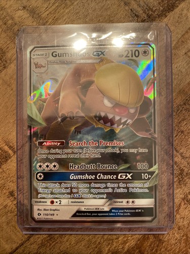 Pokemon Gumshoos GX 110/149 Holo Ultra Rare Sun Moon Base Set Near Mint ...