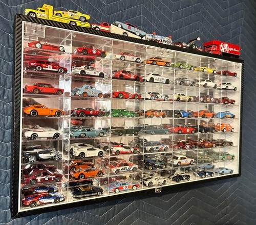 56 Diecast Car Model Display Case 1/64 Cars Acrylic Rack Cabinet Wall ...