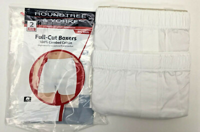 Roundtree & Yorke2 Pairs Men's Cotton Full-Cut Boxers, S-36 | eBay