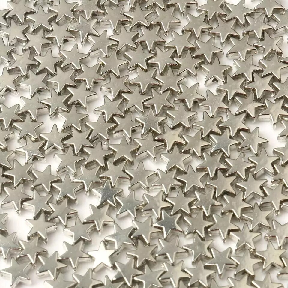 Star Beads For Jewellery Making 6x3mm Spacer Acrylic Gold Silver ...