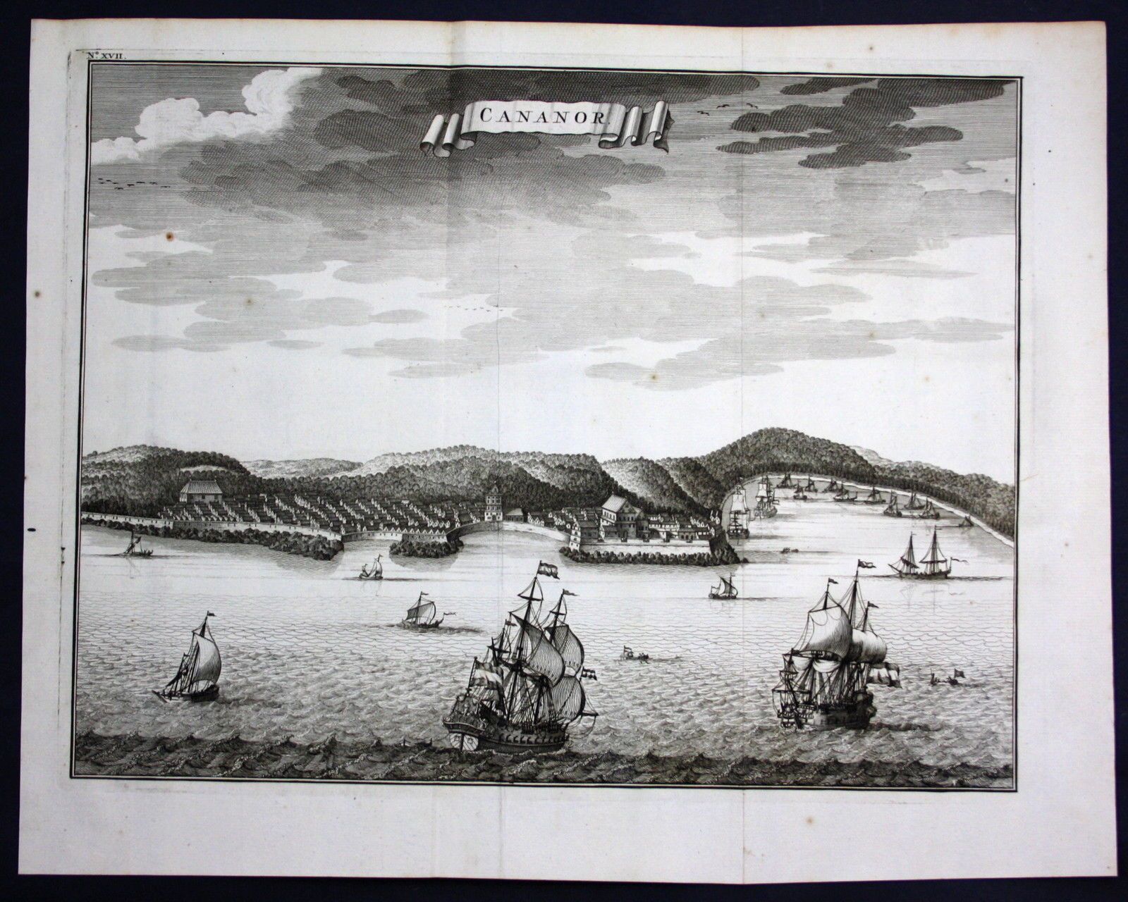 Kannur Cannanore Kerala India Inde India Kerala Map Engraving Valentijn ...