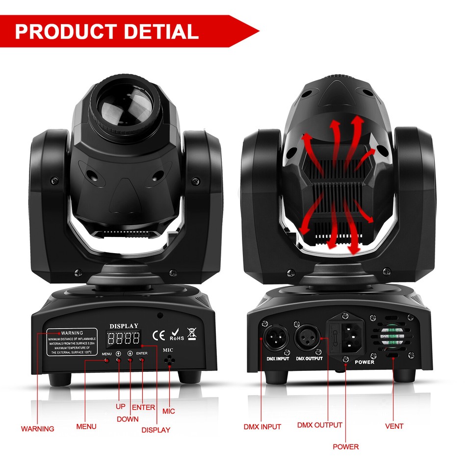 150W LED Moving Head DJ Lighting DMX Gobo WLED Beam Stage Spot Disco ...