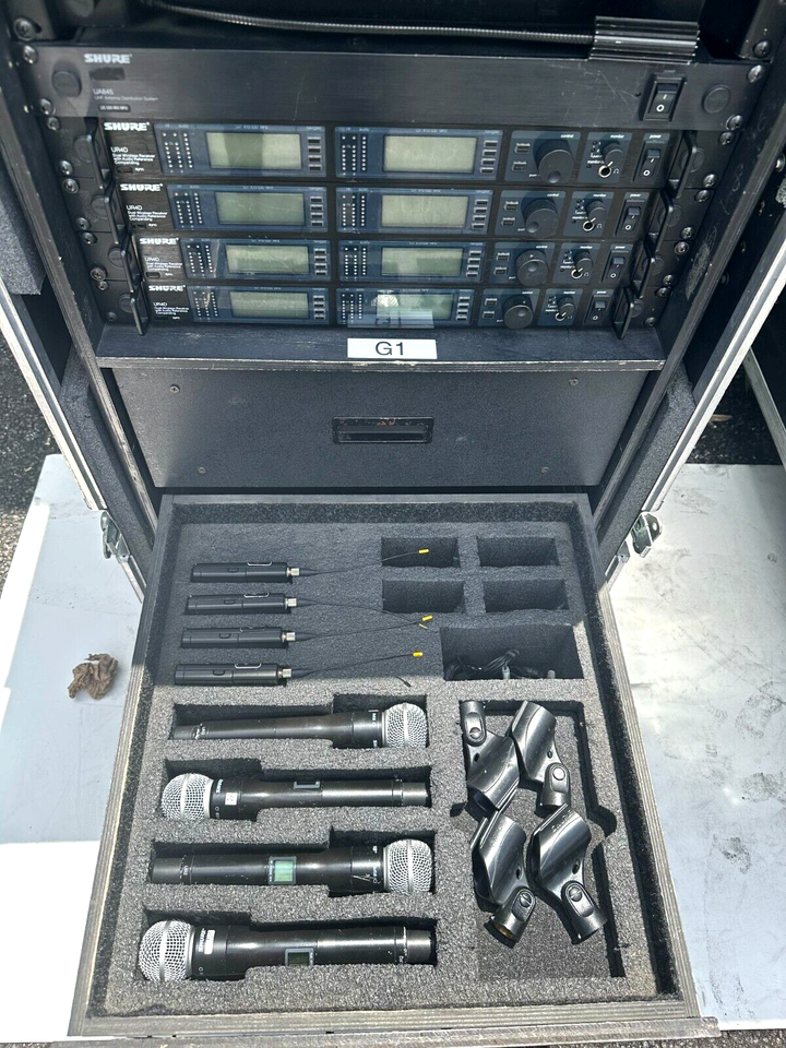 Shure UR4D+,UR1,UR2, G1 Dual Wireless Receiver Freq 470-530MHz (8 ...