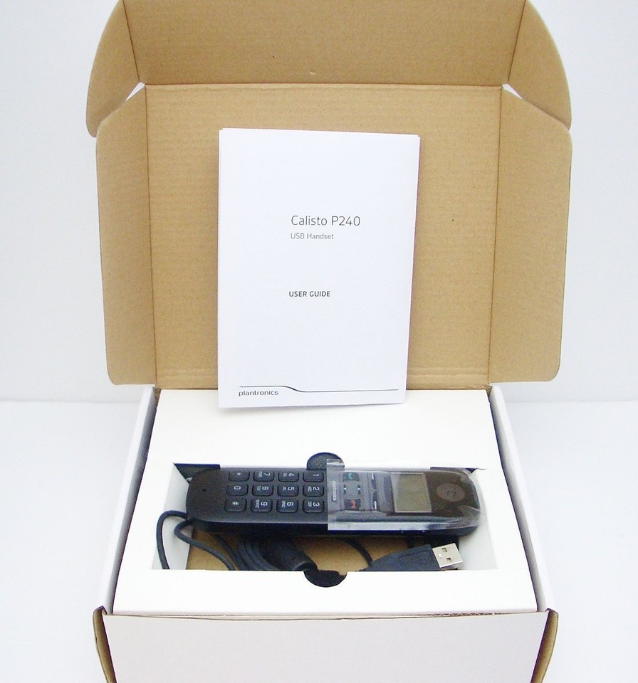 Plantronics Calisto P240 UC Portable USB Handset in Black with Stand ...