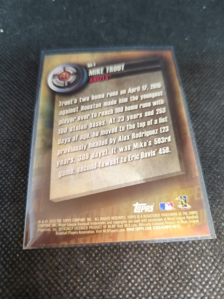2016 Topps #RS-1 Mike Trout Record Setters Insert | eBay