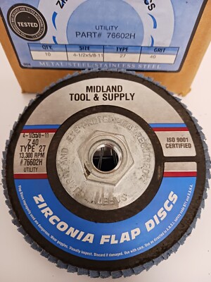 Random Products 76602H 4-1/2" x 5/8-11" 40 Grain Flap Disc - Box of 10 ...