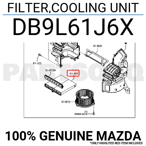 DB9L61J6X Genuine Mazda FILTER,COOLING UNIT DB9L-61-J6X | eBay