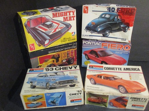 (6) vintage AMT MPC MONOGRAM MODEL CAR JUNKYARD LOT ~ parts assemblage ...