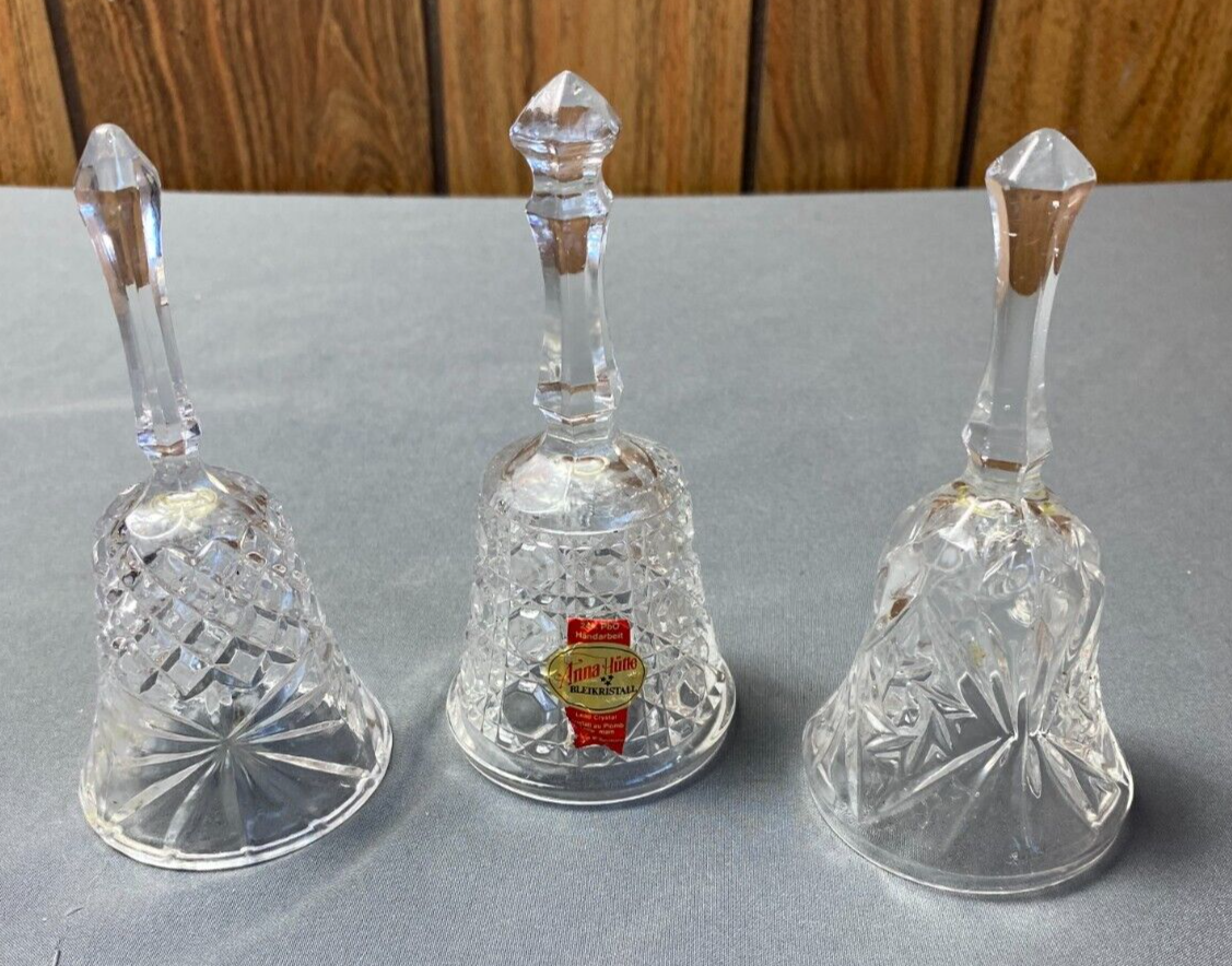 Three Beautiful Vintage Lead Crystal Bells Anna Hutte | eBay