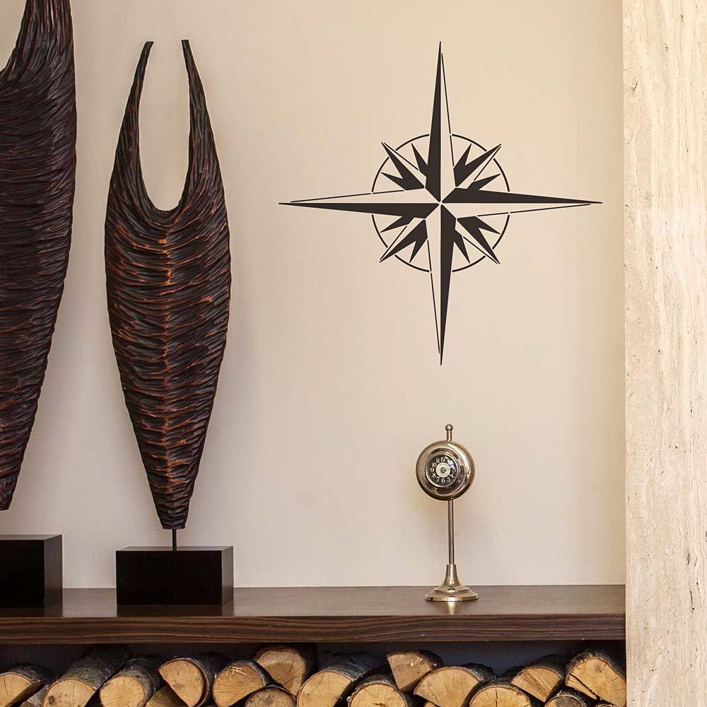 Explorer's Compass Stencil - Customizable DIY Wall Art for a Nautical ...