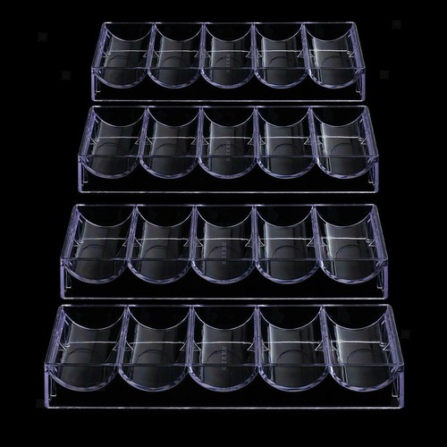 4 Pieces Professional Poker Chips Tray Case Pallet Container Casino ...