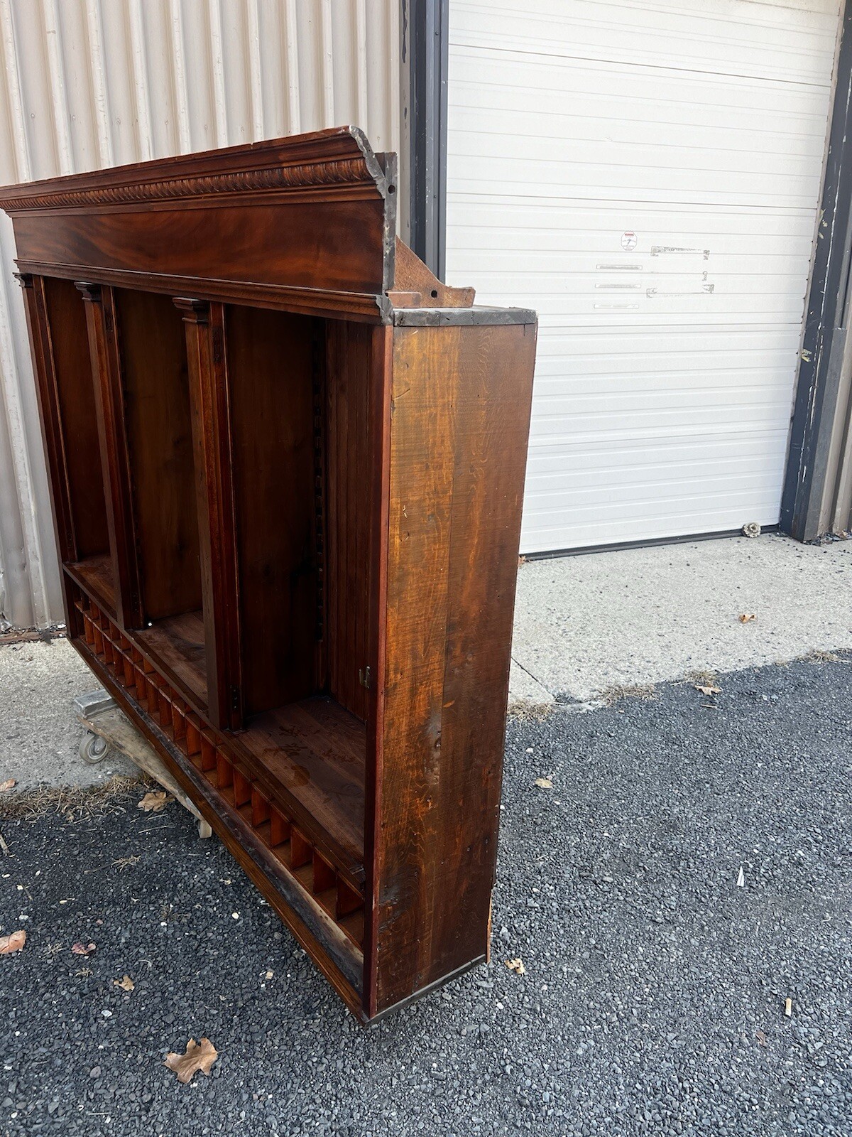 WOW vintage antique mahogany post Office work cabinet 83” L x 101” H x ...