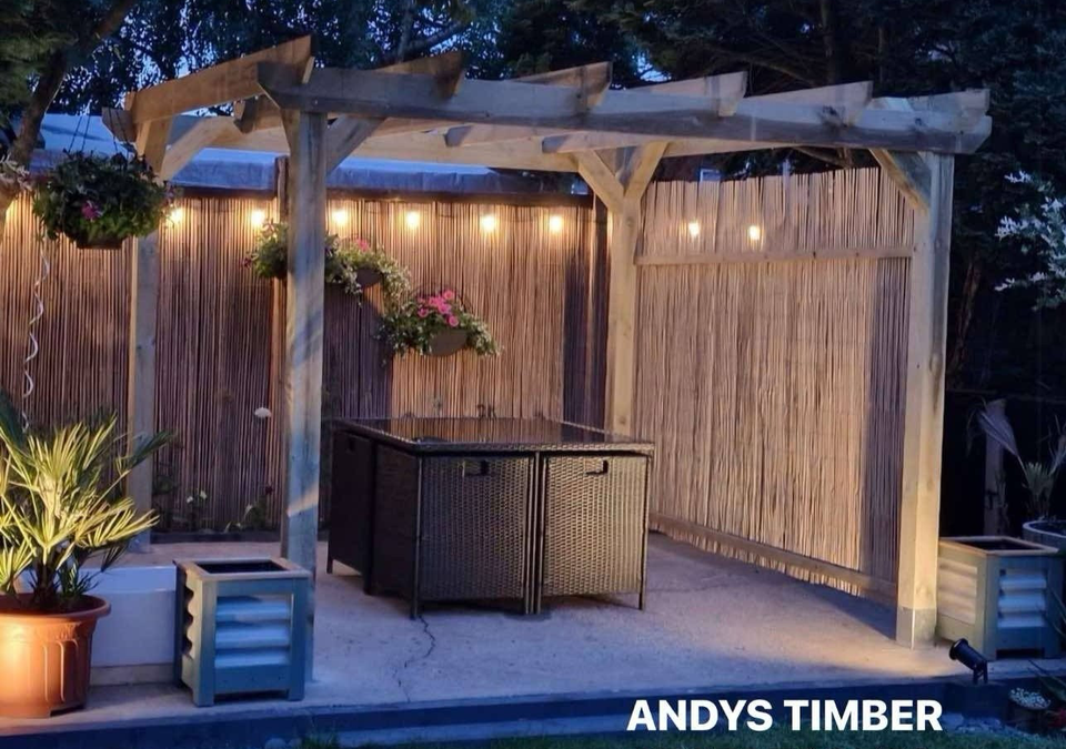 HEAVY DUTY WOODEN PERGOLA KIT , GARDEN PATIO (HEIGHT 2.1M , 2.4M ,2.7M ...