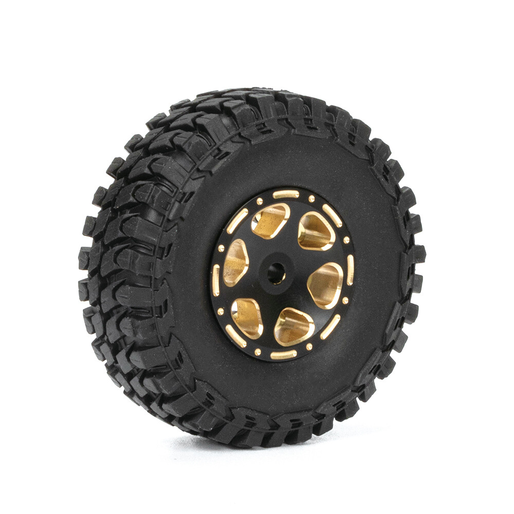1/24 1.0 Beadlock RC Wheel Rims & Tires For Axial SCX24 Deadbolt Bronco ...