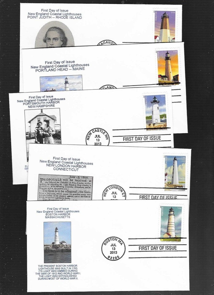 US FDC FIRST DAY COVERS LIGHTHOUSES 2013 THREE SETS OF 5 TOTAL 15 ...