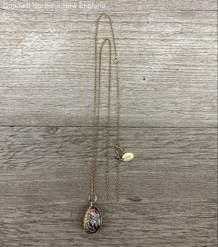 925 Sterling Silver Vermeil Purple Enameled Egg 1" Pendant Necklace 16-18" 9.30g | eBay