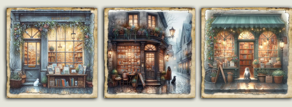 Book Shop Card Toppers Cardmaking Scrapbooking, Ephemera, Gift Tags ...