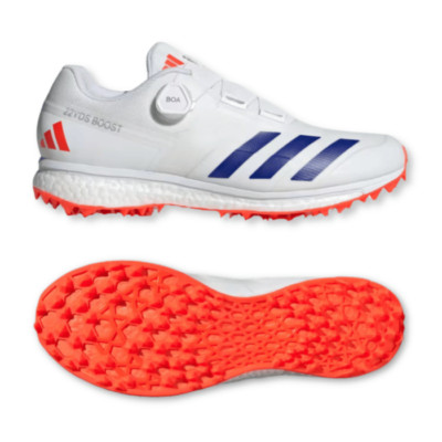 2024 adidas 22yds Boost IG6751 White Blue Red Cricket Shoes - Free P&P ...