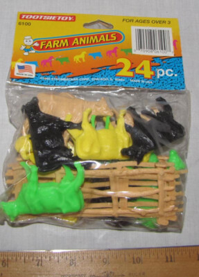 ExLido farm animals in a Tootsie Toy header card bag toy soldiers T3 | eBay