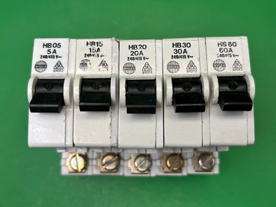 Wylex HB Series Type 2 MCB 5A HB05 10A HB10 15A HB15H 30A HB30 60A HB60 ...