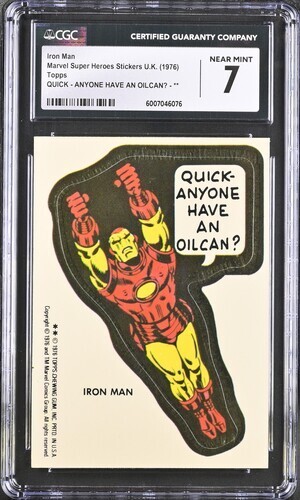 CGC 7 - 1976 Marvel Super Heroes sticker - IRON MAN - ** version ...