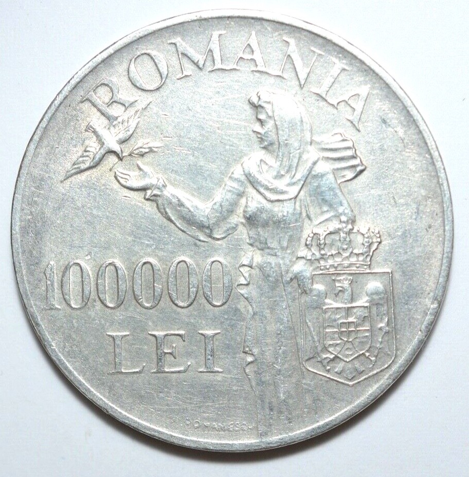 ROMANIA, 100000 LEI 1946, SILVER #3238# | eBay UK